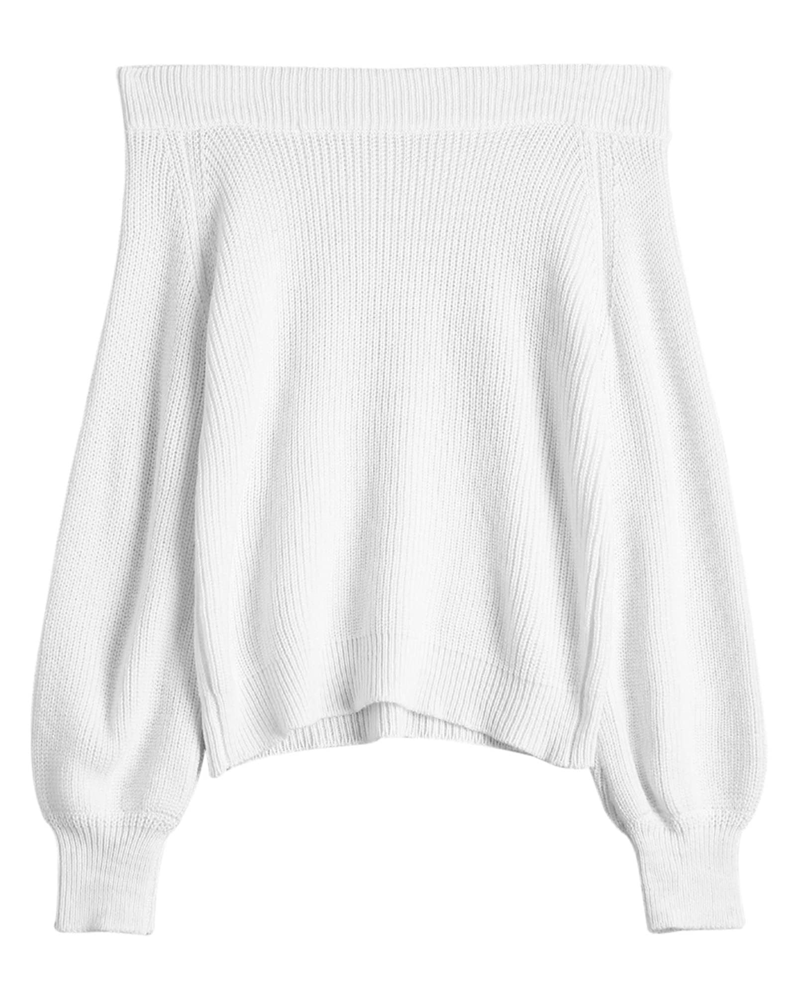 ZAFUL Sweaters for Women Off Shoulder Knit Sweater with Long Sleeve ...
