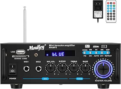 Moukey Bluetooth Stereo Amplifier - Desktop Audio Power Amp Receiver ...