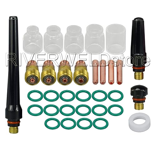 RIVERWELD TIG Stubby Gas Lens Collet Bodies 17GL 10N Series TIG Glass ...