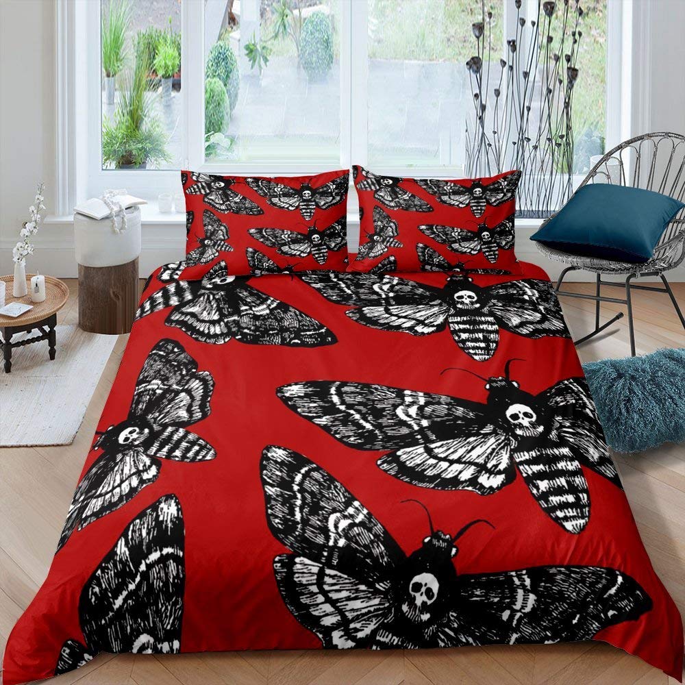 Homewish Moth Comforter Cover Set Death Hawk Moth Skull Duvet Cover ...