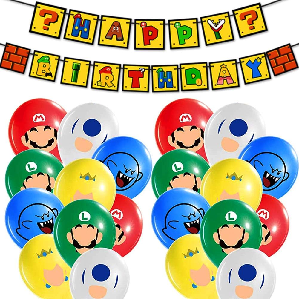 SUNSK Balloons for Mario Balloon Round Latex Balloon Happy Birthday ...