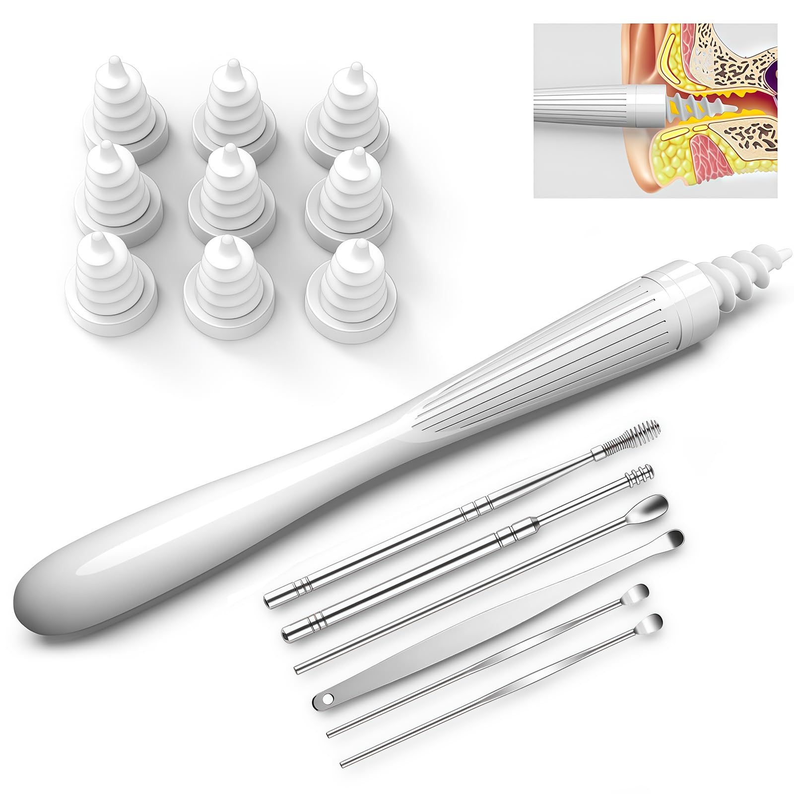 7 in 1 Ear Wax Removal Tool, 2025 Q-Grips Ear Wax Removal Reusable and ...