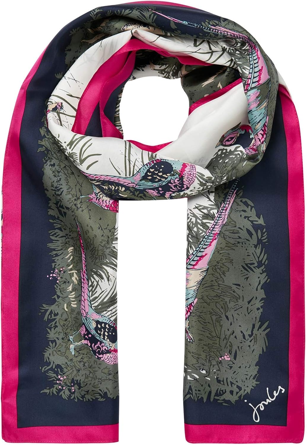 Joules Womens Louise Silk Scarf - Pheasant - One Size: Amazon.co.uk ...