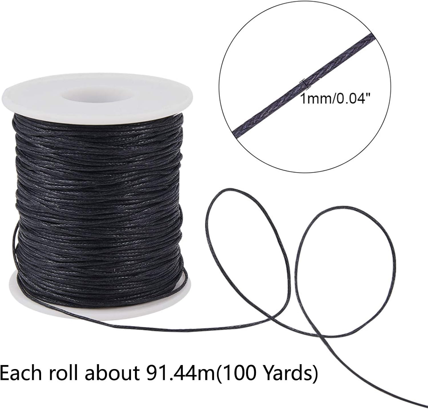 PandaHall Elite 200 Yards 2 Color 1mm Waxed Cotton Thread Cords Thread ...