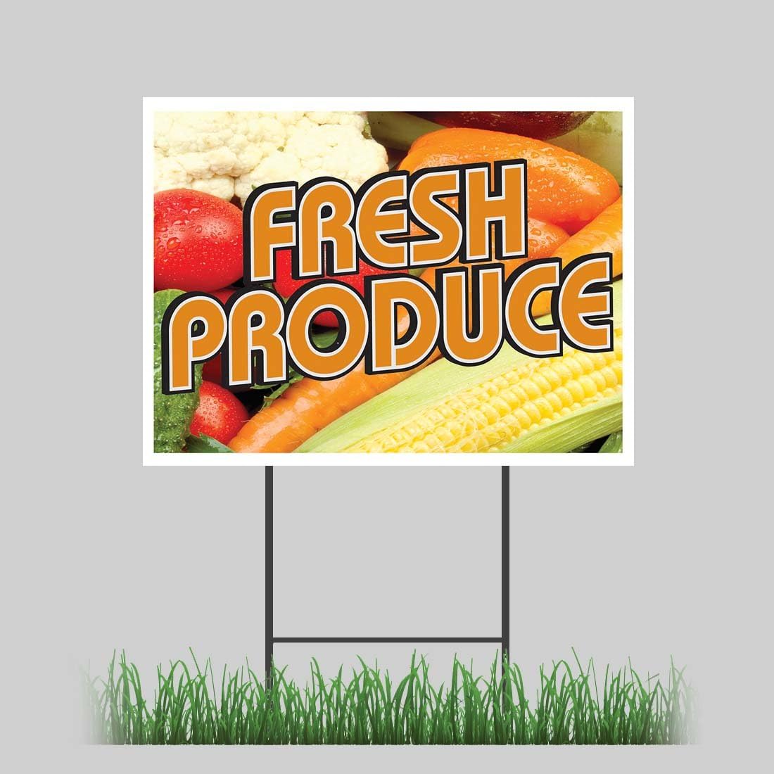 Amazon.com : 12"x18" Fresh Produce Yard Sign Fruit Stand Farmer Market ...