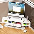 Amazon.com: ROYUMI White Corner Monitor Riser with Drawer, Triangle ...
