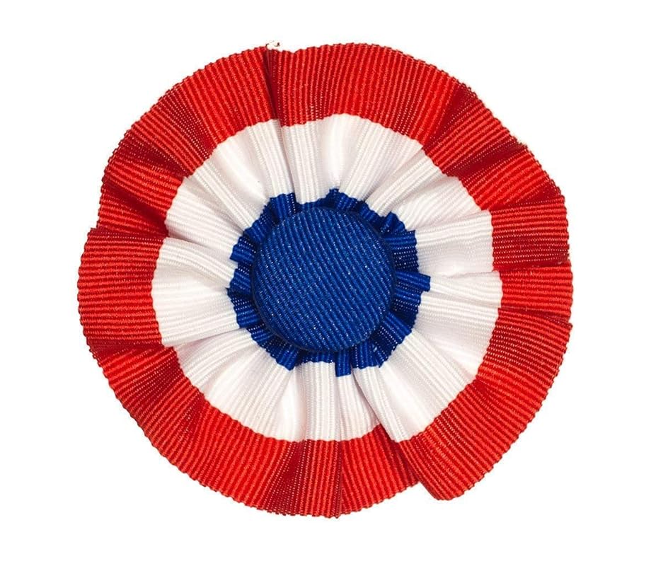 Amazon.com: Tri-color Cockade Ribbon Badge Red White and Blue Hat Trim ...