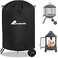 Amazon.com : Patio Bonfire Fireplace Cover,Heavy Duty 600D Round Fire ...