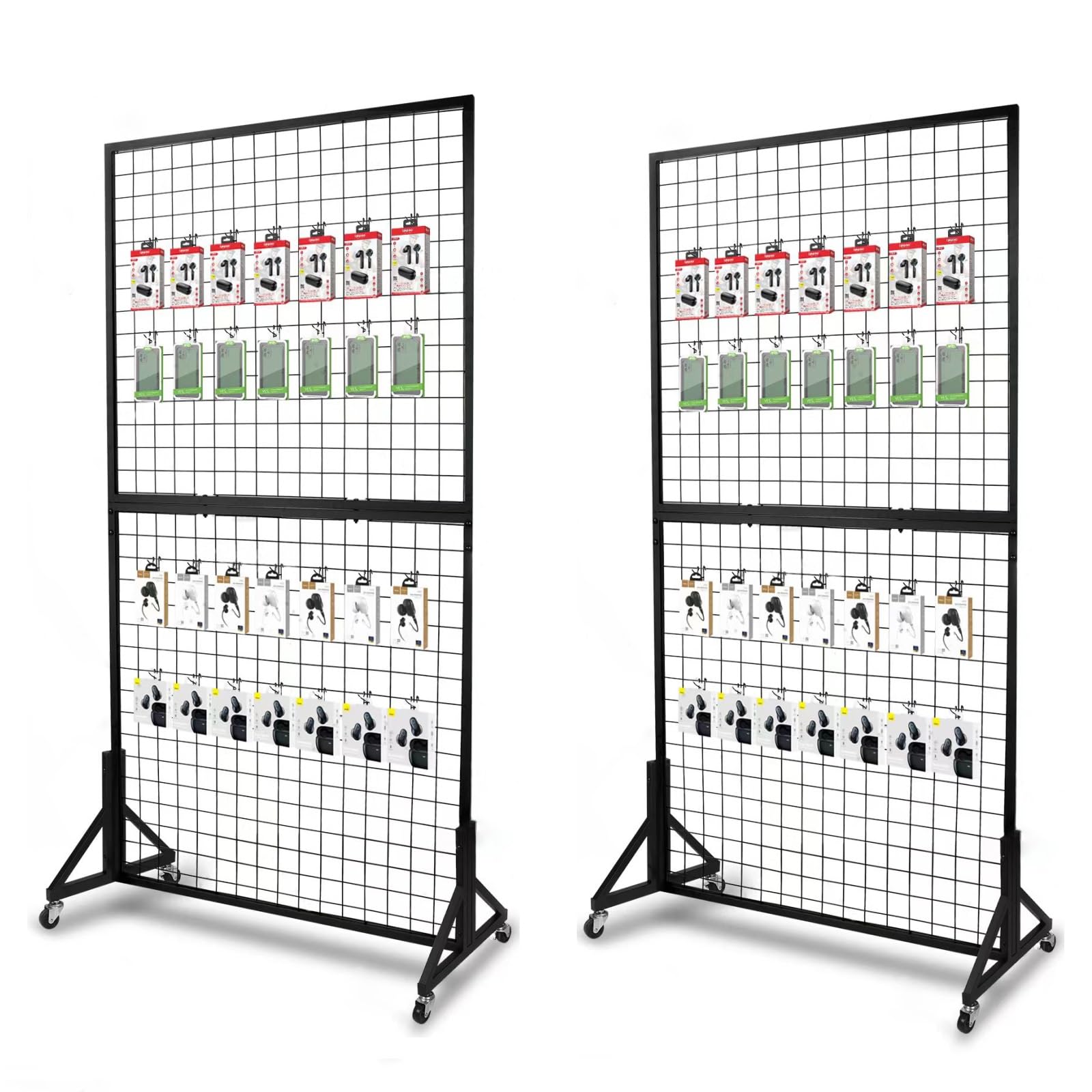 NectaCol 2 Packs 3'x 6' Two-Double Gridwall Panel Display Racks with ...