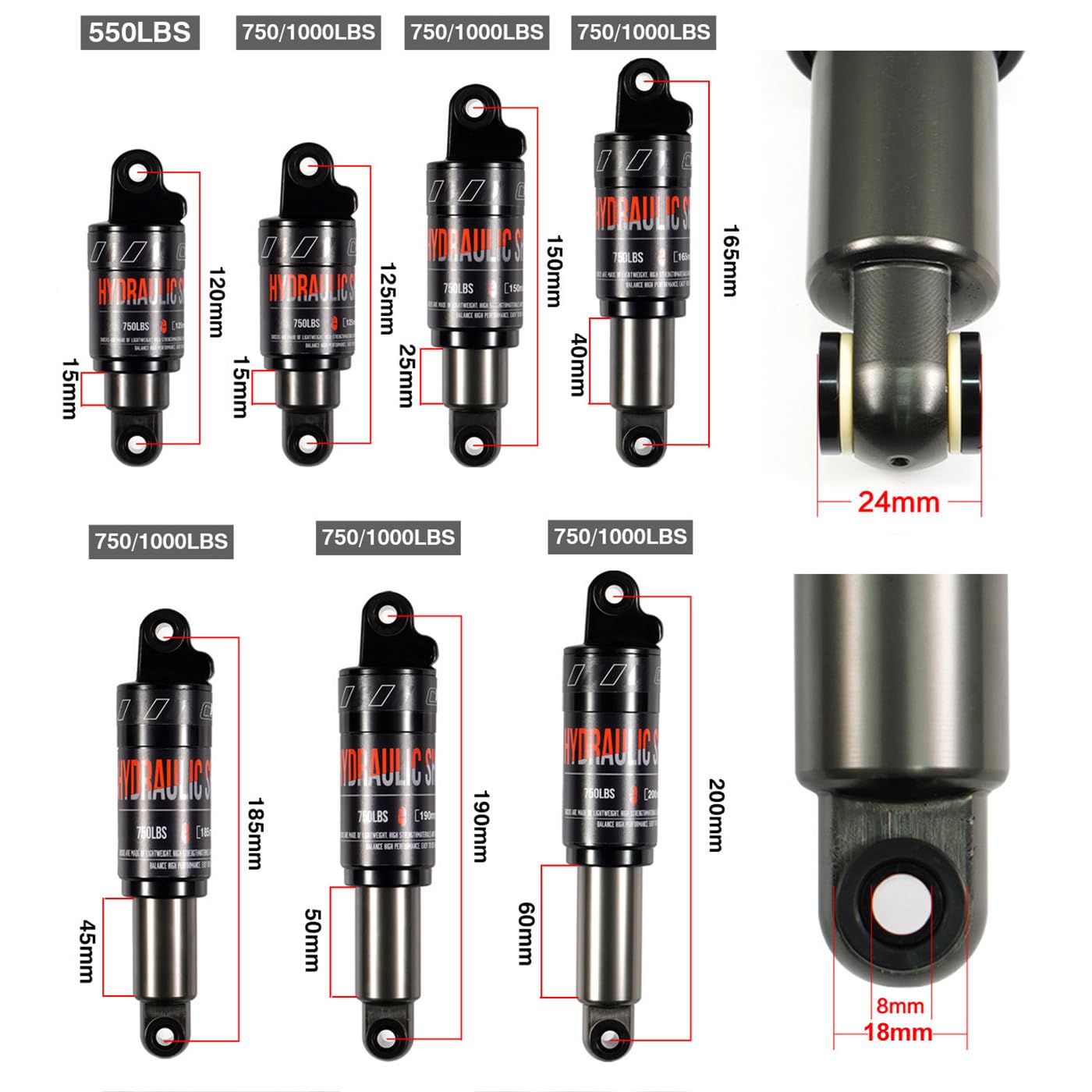 Mua CNCLOL Mountain Bike Rear Shock 120mm/125mm/150mm/165mm/185mm/190mm ...