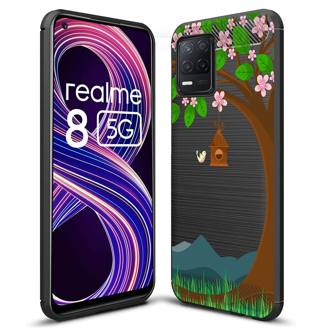 Fashionury Realme 8 5G Printed Rugged Armor Designer Pouch Mobile Back ...