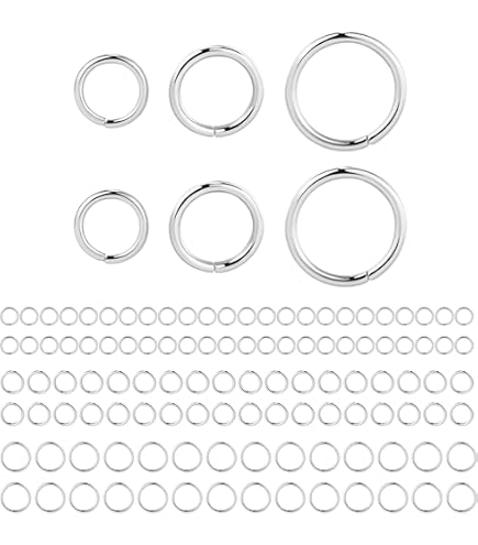 925 Sterling Silver Rings Solid Double Loops, Split Jump Rings Jewelry ...