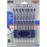 Amazon.com : Clip Click Retractable Ball Point Pens, 1.0 mm Black Ink ...