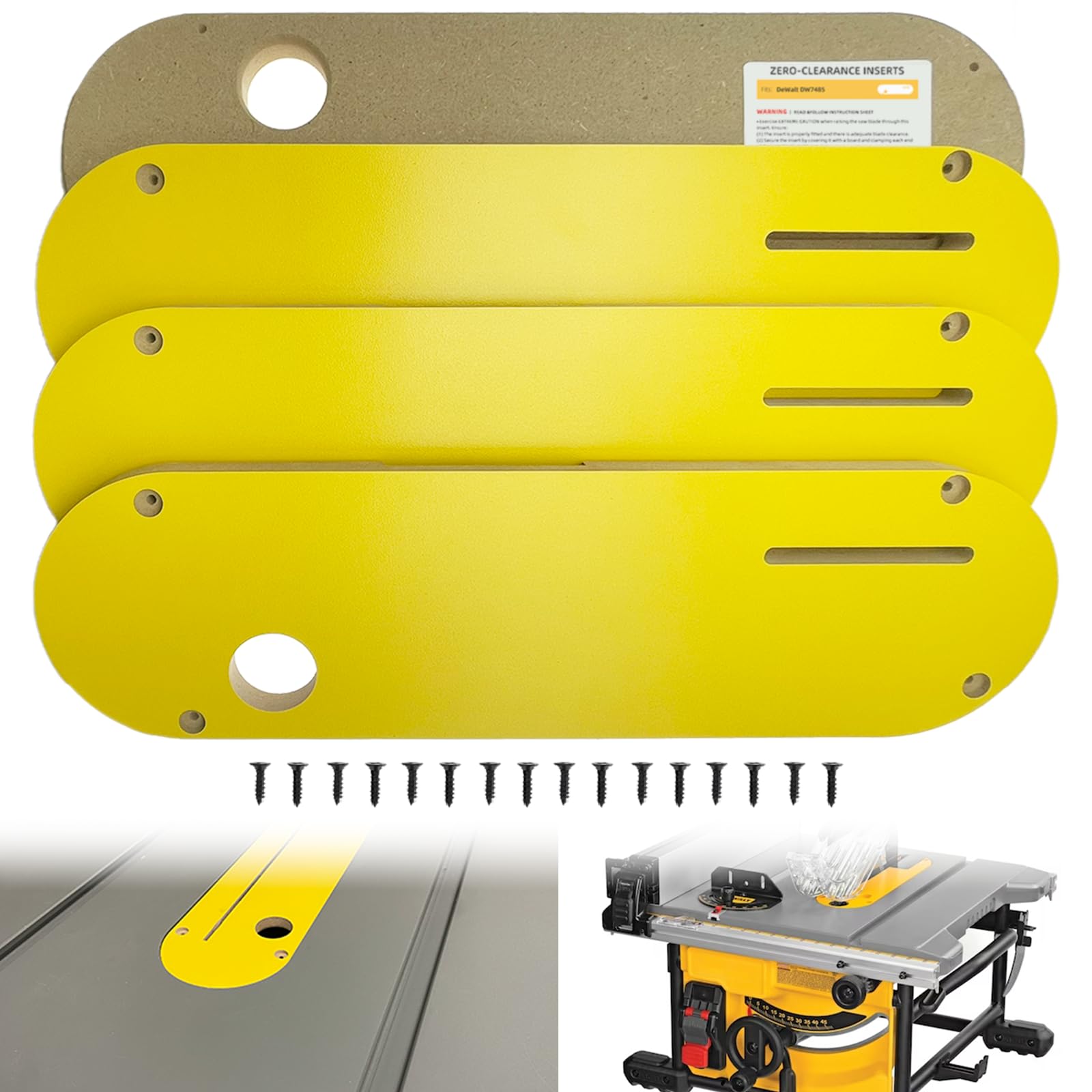 Rolkely Zero Clearance Inserts Compatible with DeWalt DWE7485 with ...