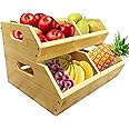 Amazon.com: 2-Pack Stackable Vegetable Storage Bins, Kitchen and Pantry ...
