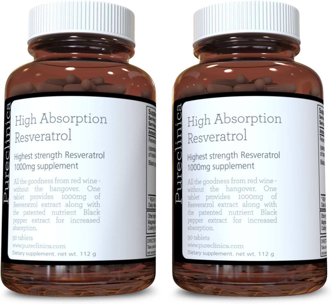 Amazon.com: 1000mg Resveratrol x 180 Tablets (2 Bottles of 90 Tablets ...