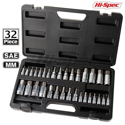Impact Hex Allen Key Stubby Metric Sockets 6mm - 19mm 9pc 1/4" 3/8 ...