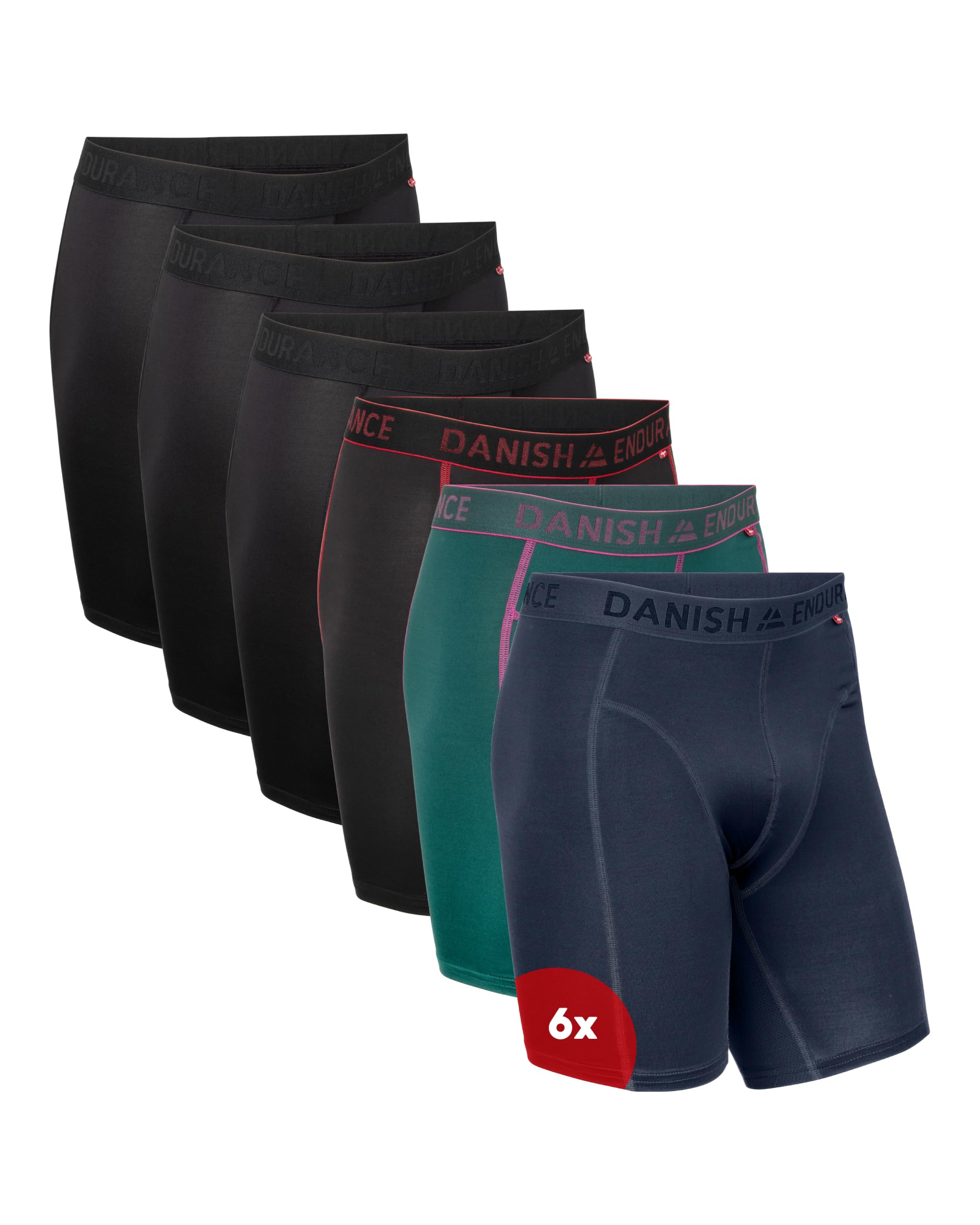 DANISH ENDURANCE Mens Athletic Boxer Briefs, Moisture-Wicking, Anti ...