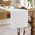 Amazon.com: Aoztio Linen Style Rustic Table Runner, Farmhouse Cotton Linen Table Runner, Boho ...