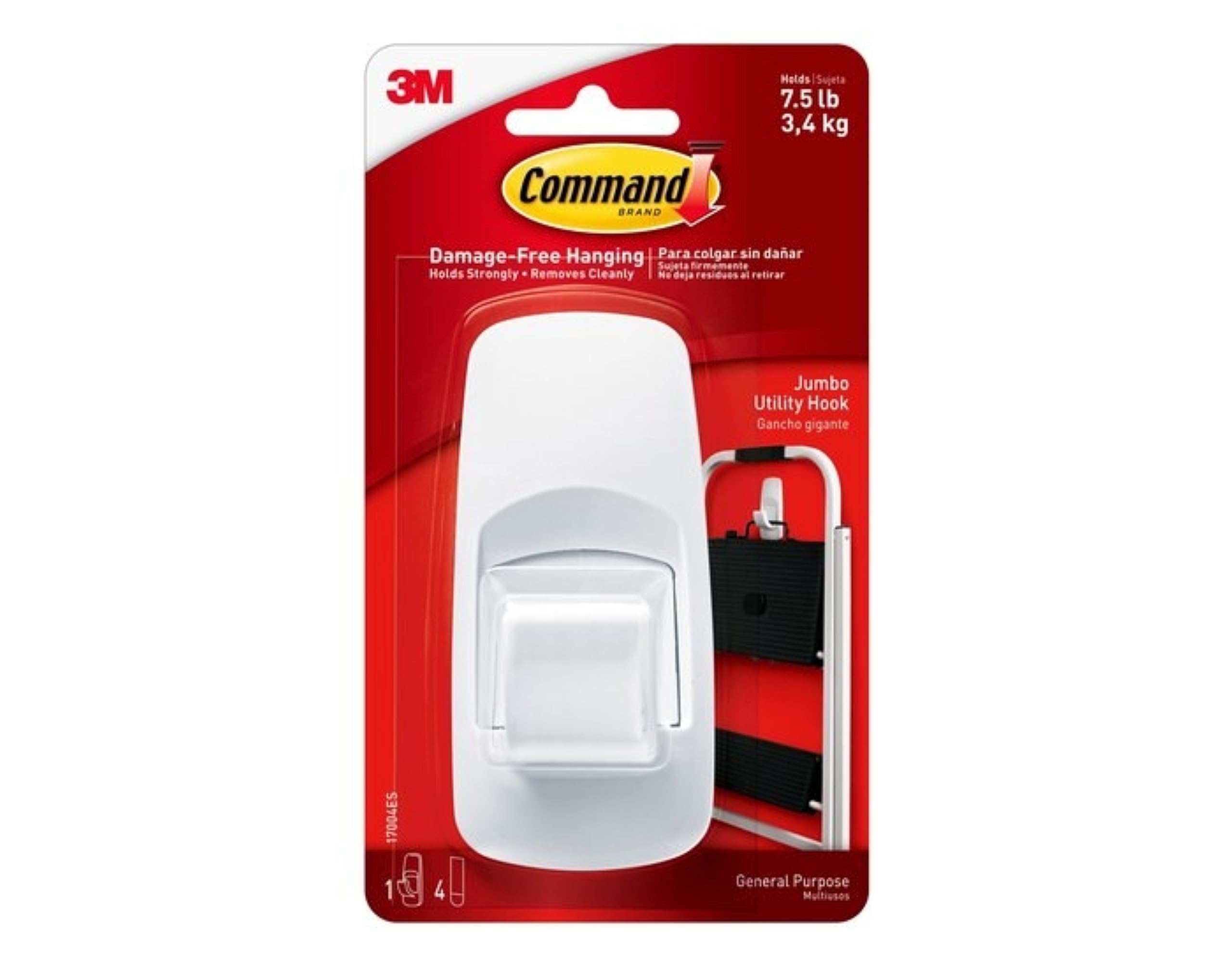 Mua Command Jumbo Utility Hooks, Holds up to 7.5 lb, 1 Wall Hooks and 4 ...