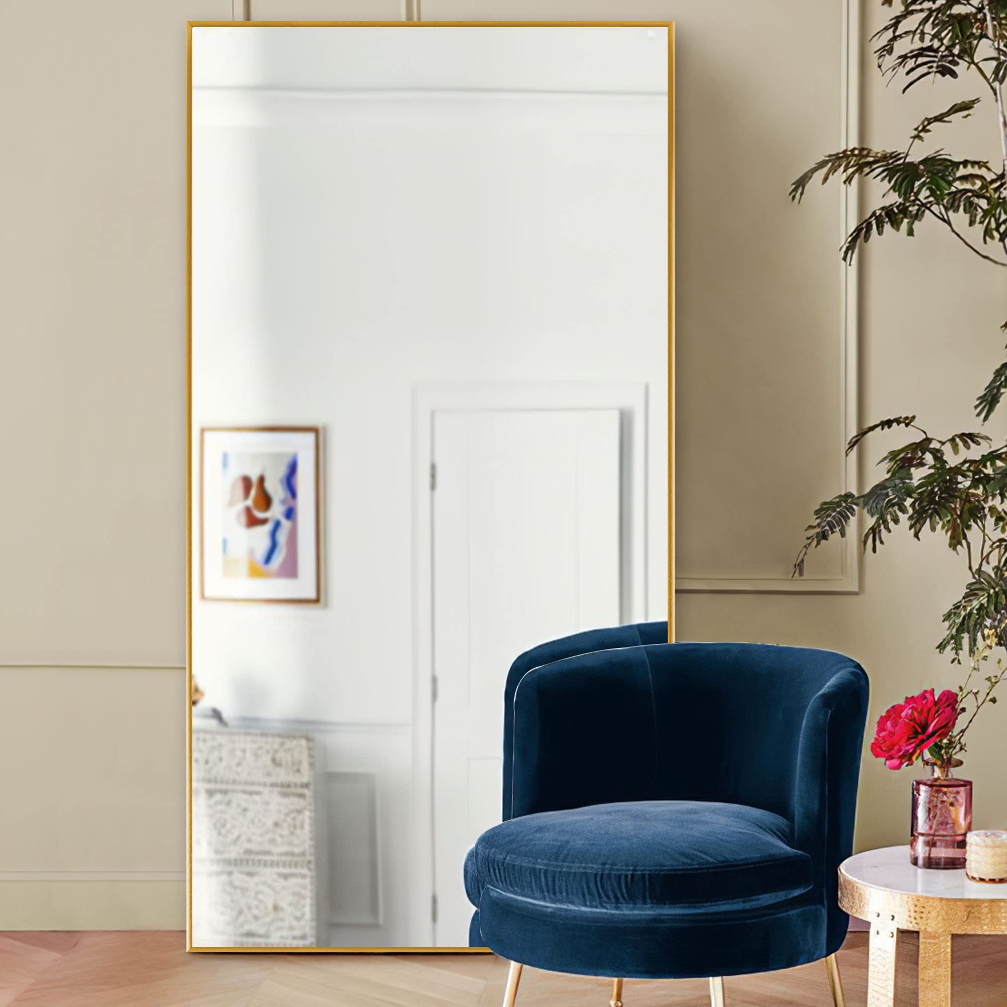 NeuType Full Length Mirror Aluminum Alloy Thin Frame Wall Mirror ...