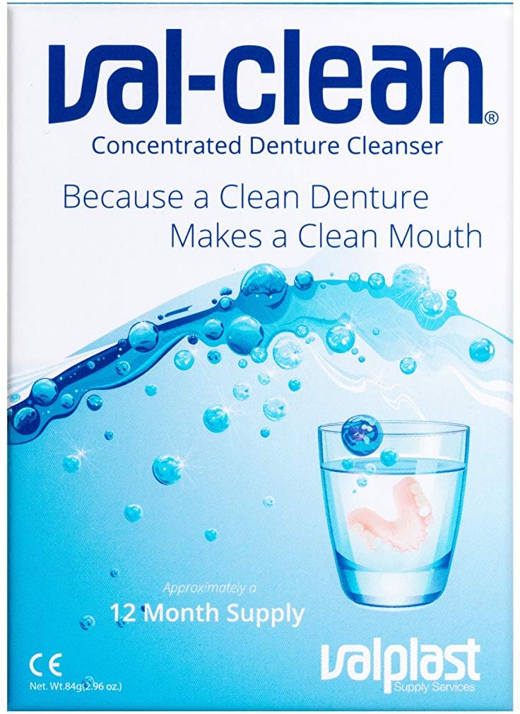 Val-Clean Concentrated Denture Cleaner 12 Sachets – 1 Year Supply for Valplast Flexible Dentures ...