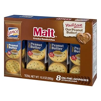 Amazon.com: Lance Malt Crackers With Real Peanut Butter Sandwich, 10.3 oz