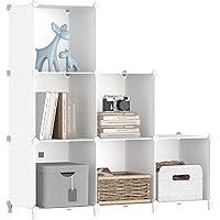 SONGMICS 6 Cube Storage Organizer, DIY Closet Shelf, Plastic Clothes ...