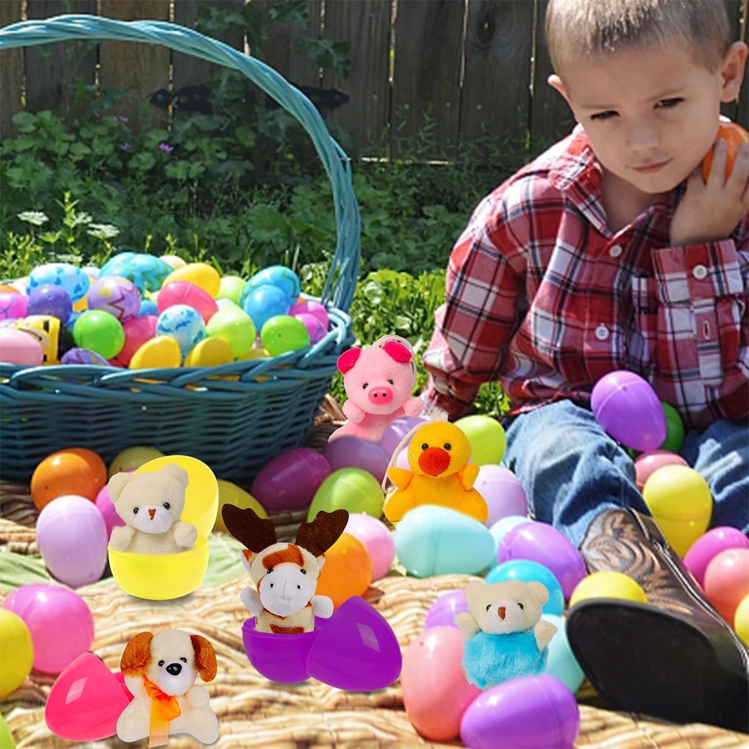 Mua Juegoal 12 Pack Easter Eggs Filled with Mini Animal Plush Toy Set ...