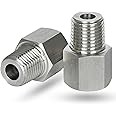 Amazon.com: 3/8" MNPT X 1/2" FNPT Reducer Adapter, 304 Stainless Steel NPT Thread Reducing Pipe ...