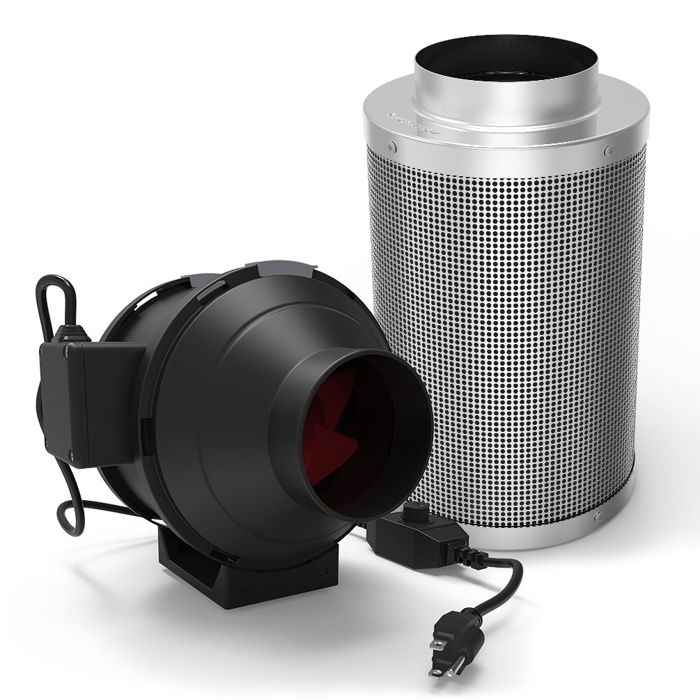 Buy GROWNEER 4 Inch 200 CFM Inline Duct Mixed Flow Fan with Speed ...