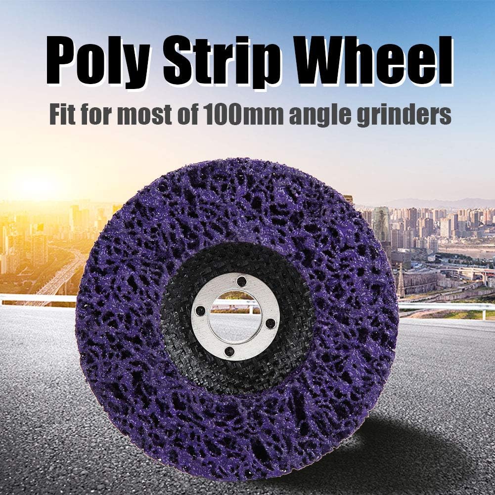 Poly Strip Abrasive Disc Wheel 5Pcs 100mm Poly Strip Wheel Disc Paint ...