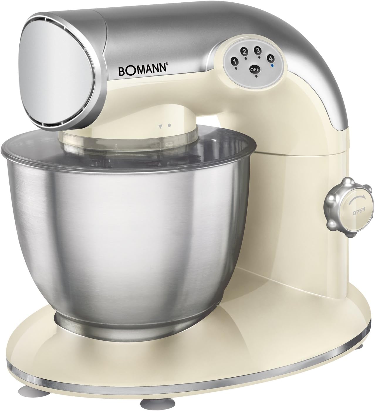 Bomann KM 305 CB – Orbital Blender Mixer, 5.6 L, 5 speeds, 1200 W Cream ...