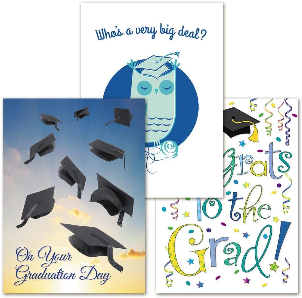 Amazon.com : Graduation Classic Greeting Cards - Set of 6 (3 designs ...