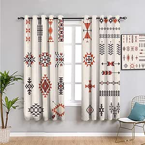 Native American Outdoor Curtain, Curtains 63 inch Length Illustration ...