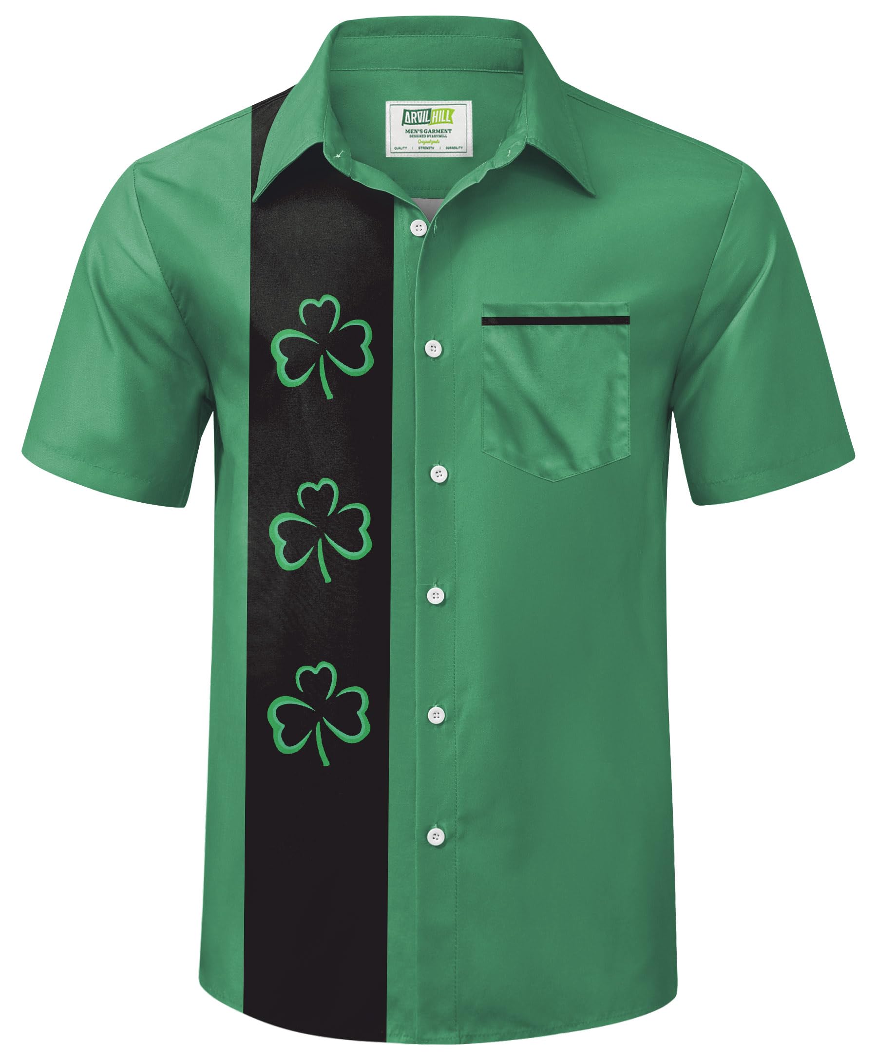 Man St. Patrick's Bowling Shirt Irish Button Down Shirt Short Sleeve ...