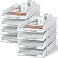 Amazon.com : Fainne 8 Pcs Stackable Paper Trays Organizer for Desk 8 Layer Stackable Letter ...