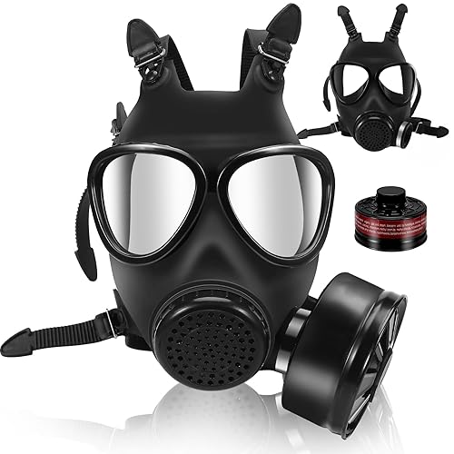 Full Face Gas Respirator Mask - Reusable Gas Masks with 40mm Activated ...