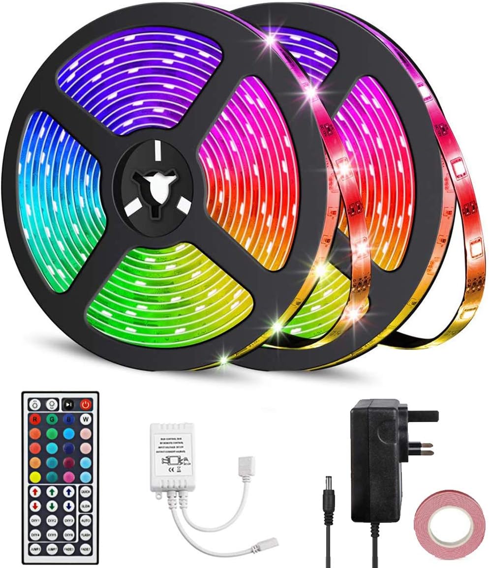 LED Strip Lights, SenyerGiant 10m RGB Multicolour Rope Light Strip Kit ...