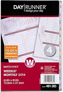 Amazon.com : Day Runner 2014 Nature 3-In-1 Weekly Planner Refill, 5.5 x ...
