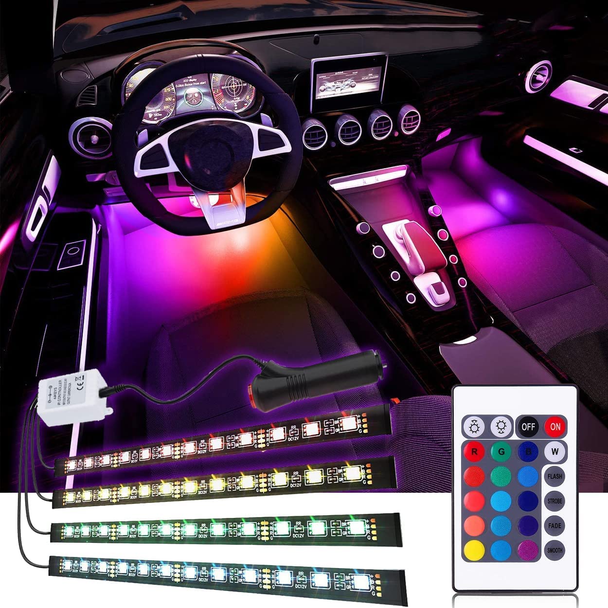Mua Car LED Strip Light, EJ's SUPER CAR 4pcs 36 LED Multi-Color Car ...