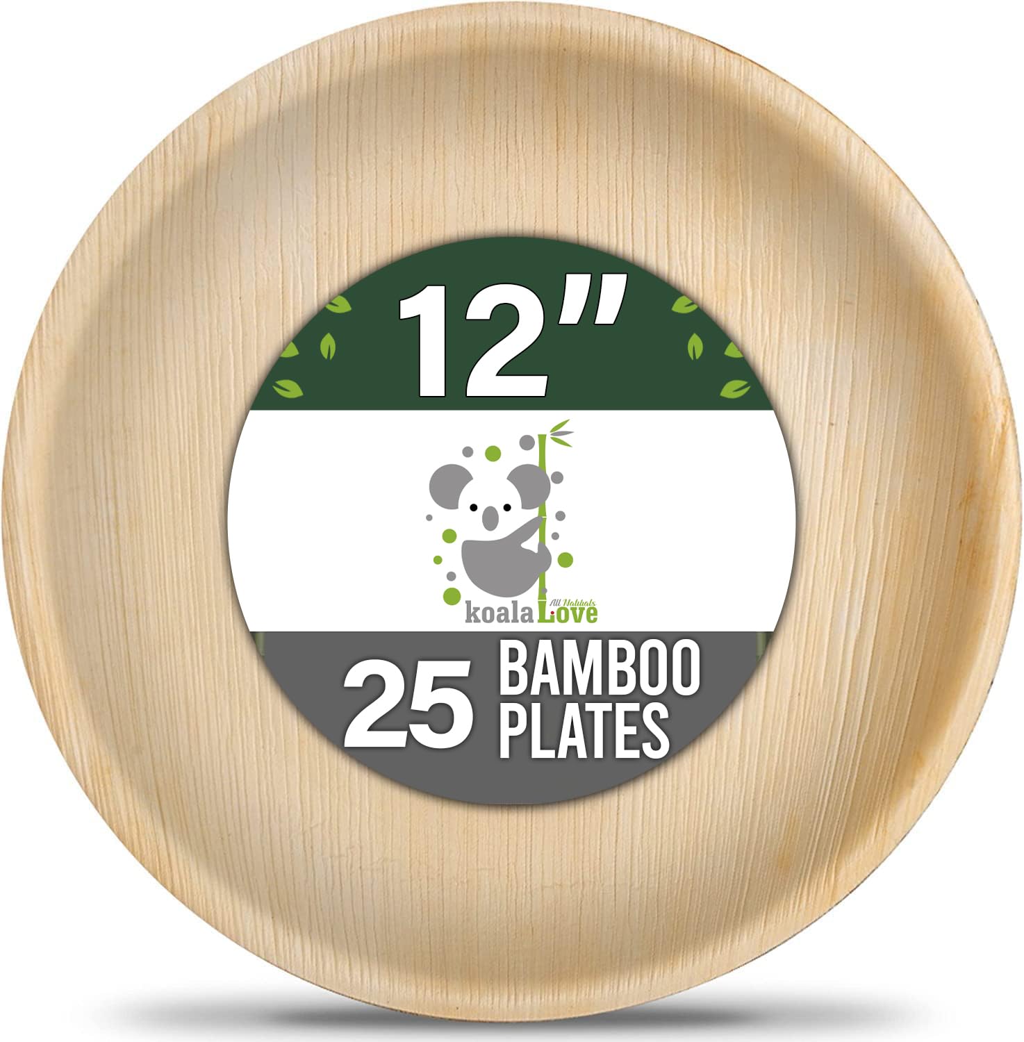 Palm Leaf Charger Plates 12 Inch Round Disposable Bamboo Plates ...