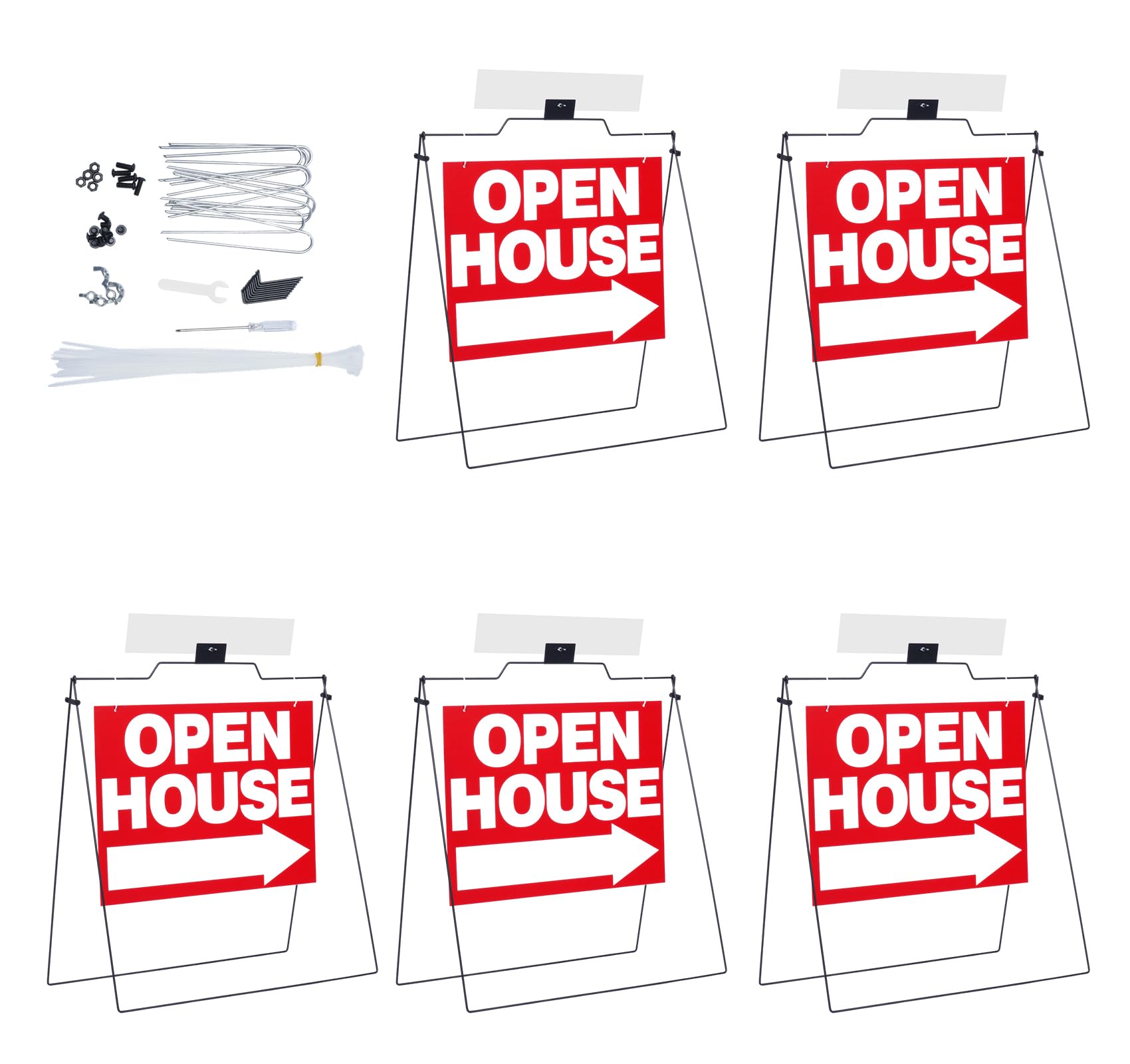 petour 5 Pack 32'' x 28'' Open House Sign A Frame Stand, Large Open ...