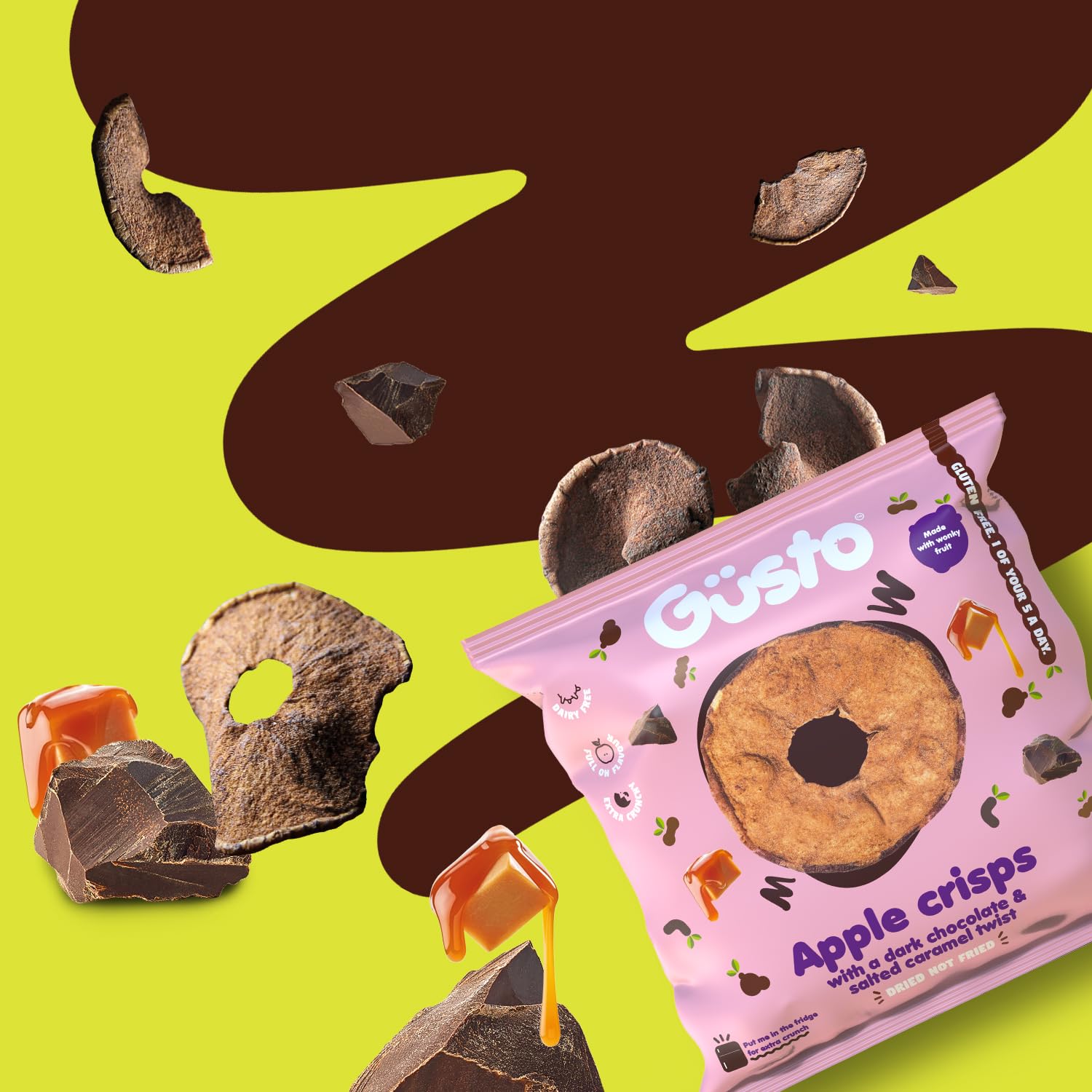 Mua GUSTO SNACKS Crunchy Apple Crisps with Dark Chocolate & Salted ...
