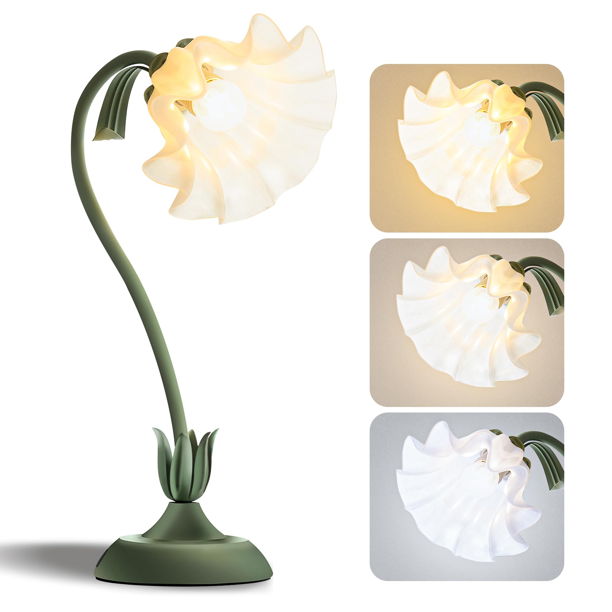 Flower Table Lamp,Vintage Lily of The Valley Flower Lamps Flower Night ...