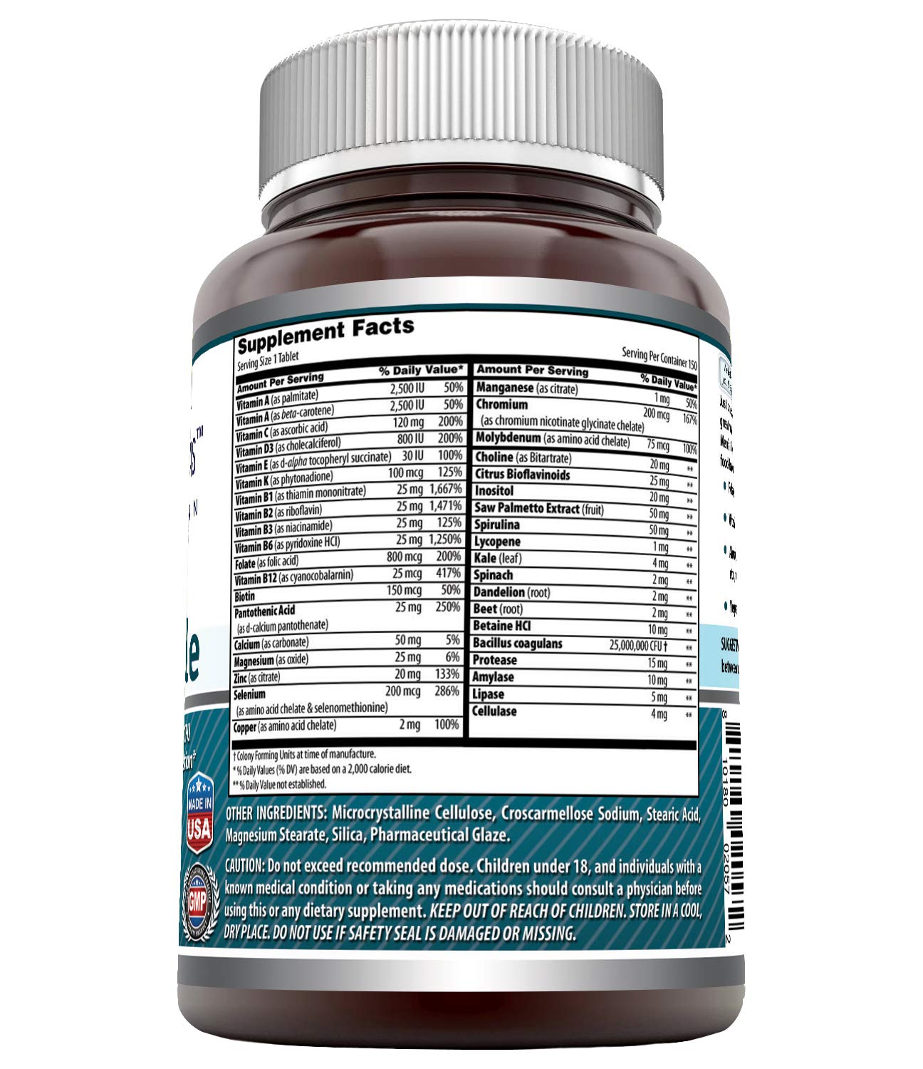 Amazing Formulas Men's One Multiple 150 Tablets - Perfect Blend of ...