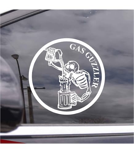 GRITKULTURE 'Gas Guzzler' Vinyl Decal Sticker - Funny Skeleton Meme ...