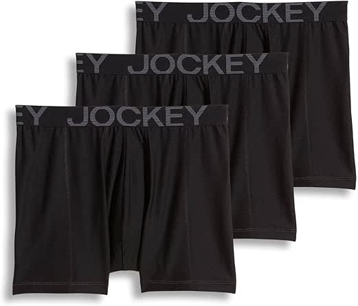 Jockey Men's Underwear Active Mesh Boxer Brief - 3 Pack, Black, L at ...