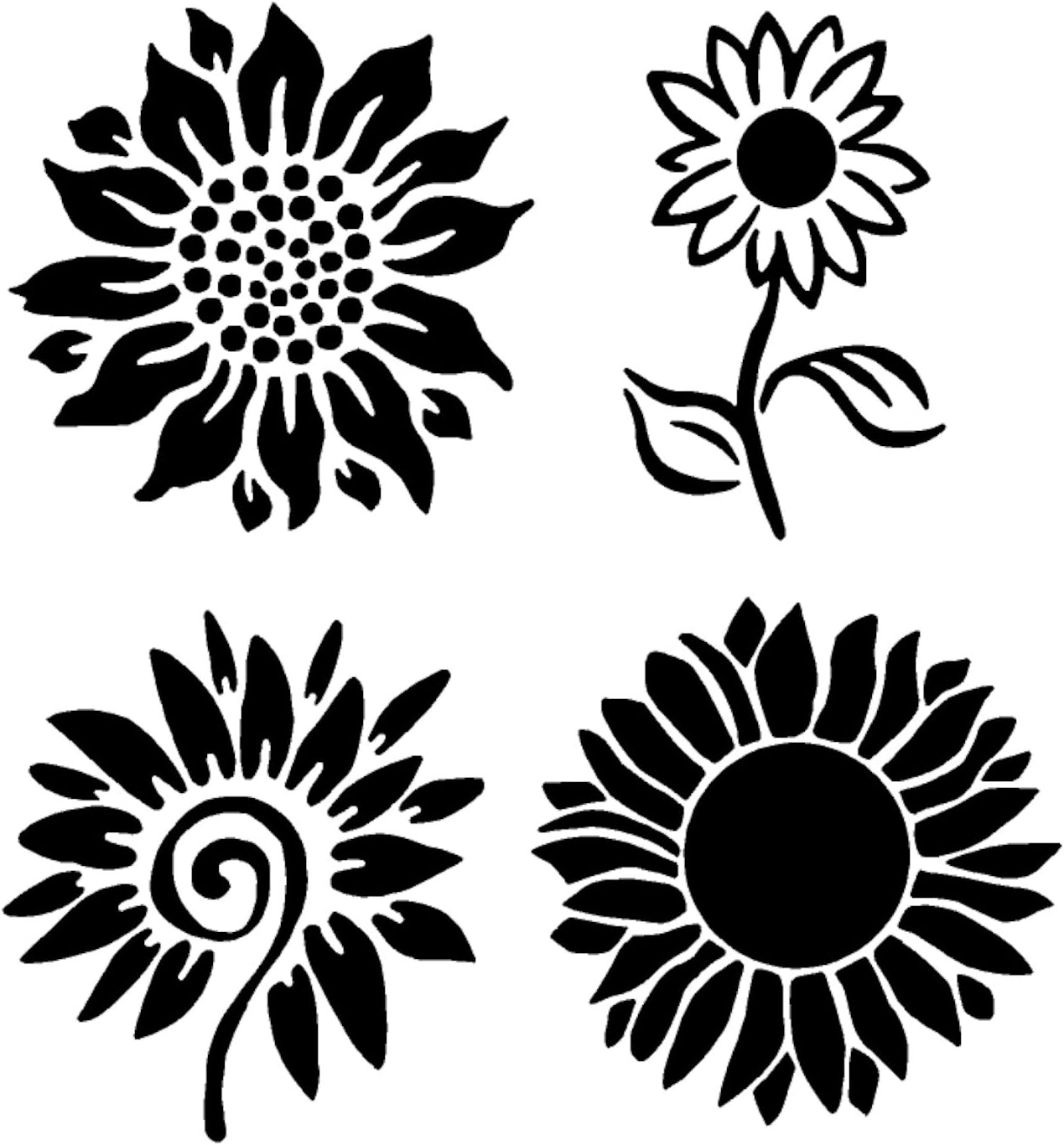 Amazon.com: CCDecals Sunflower Decal 4 Pack (Sunflower Black): Home ...