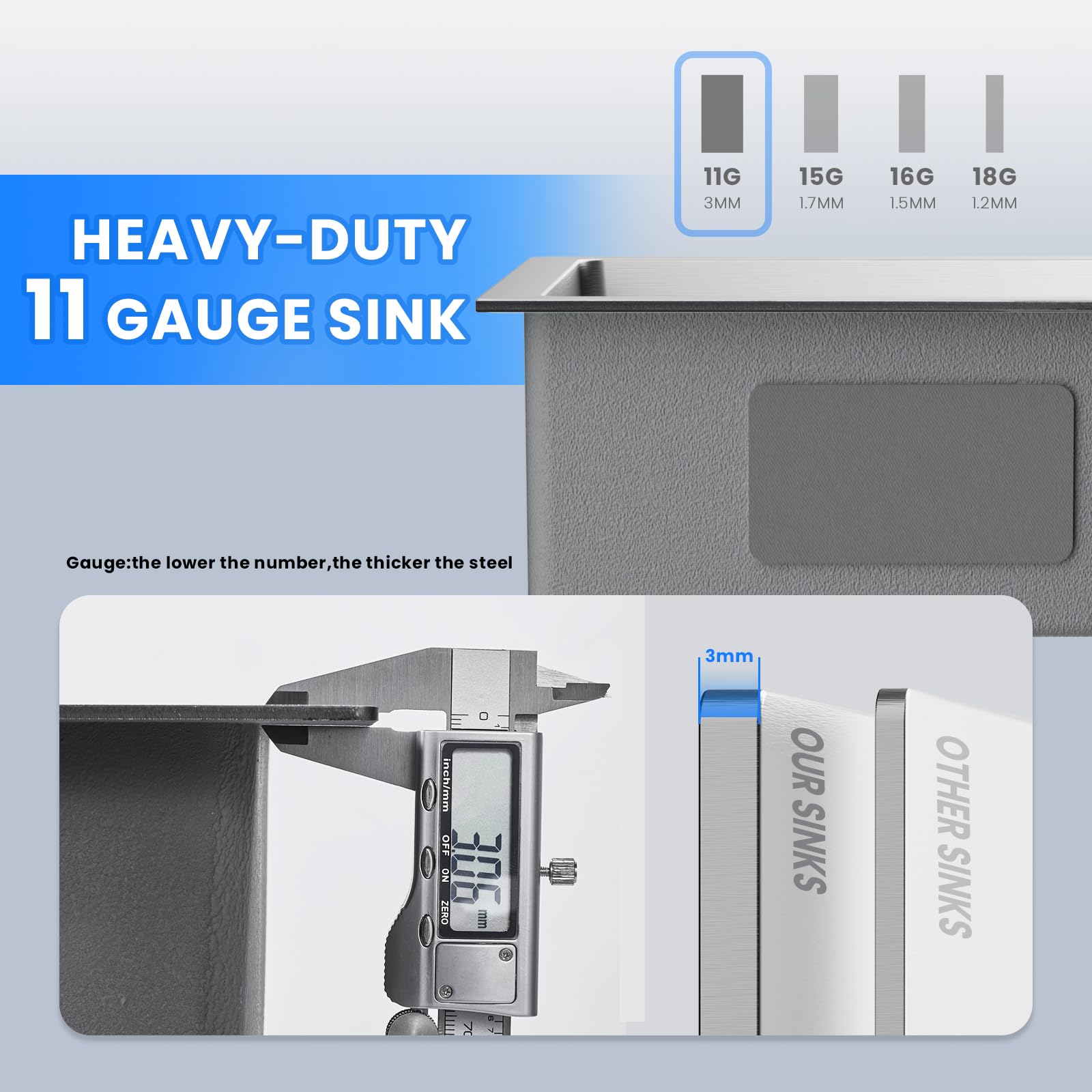 Mua POPFLY 20×16 inch Drop In Kitchen Sink, 304 Stainless Steel ...